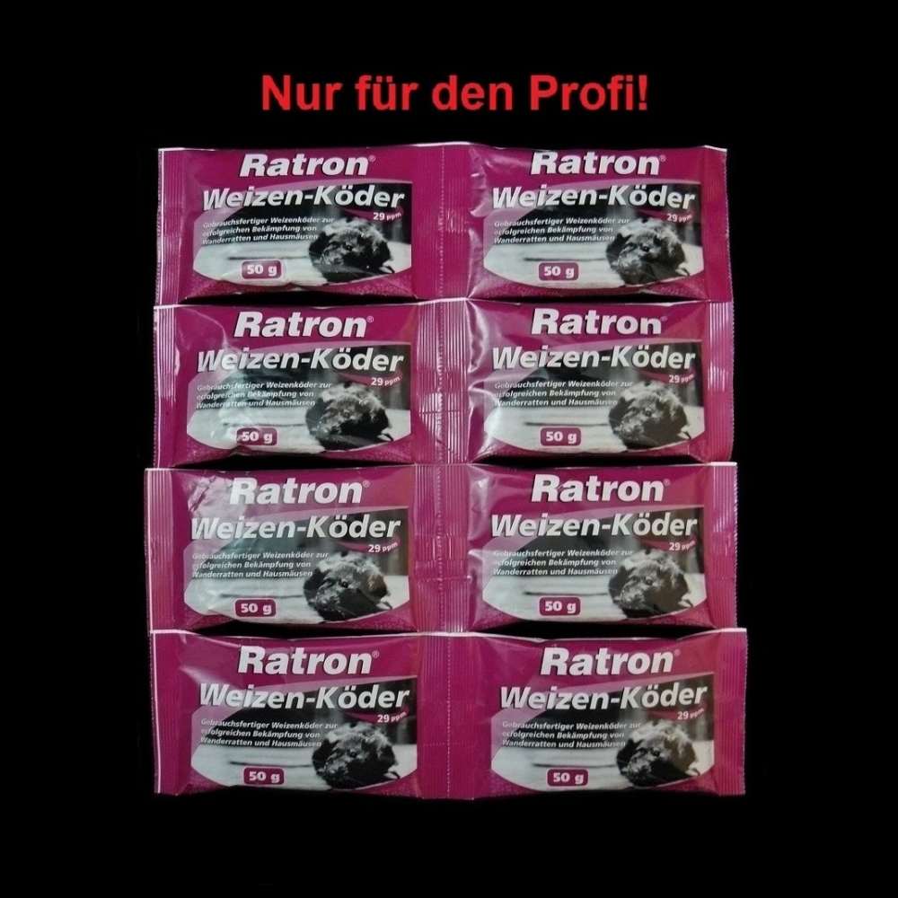 8 x Ratron Weizen-Köder 29 ppm 50 g | Rattengift, 16,39