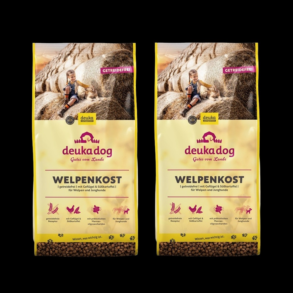2 x deuka dog Welpenkost 15 kg, 73,70
